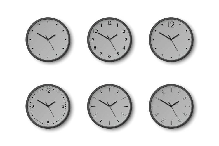 Wall office clock Royalty Free Vector Image - VectorStock