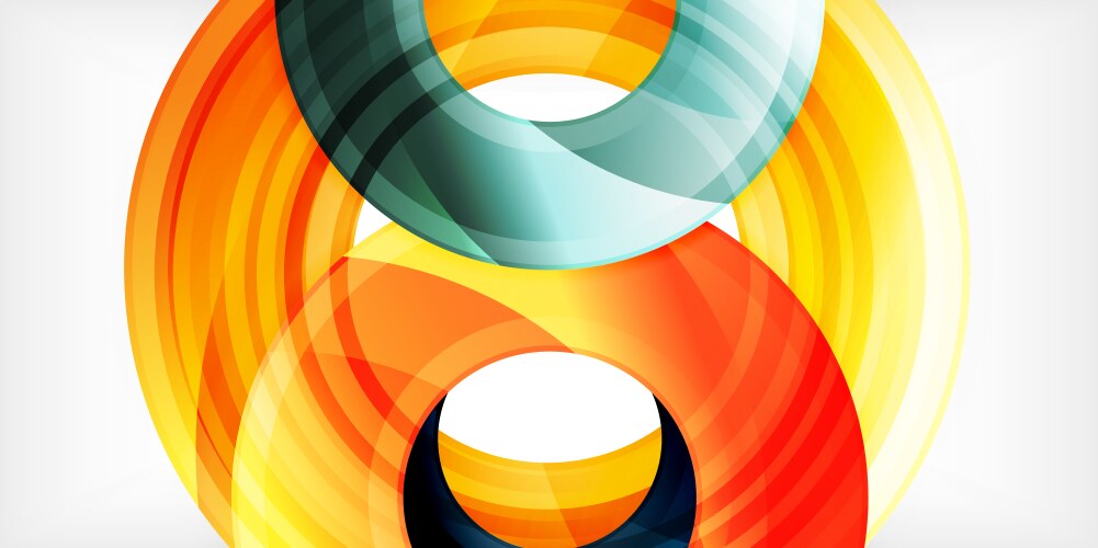 Bright colorful circles with light effects Vector Image
