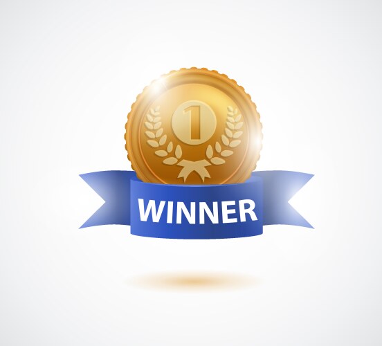 Realistic gold medal for first place background Vector Image