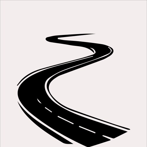 Road silhouette on a white background Royalty Free Vector