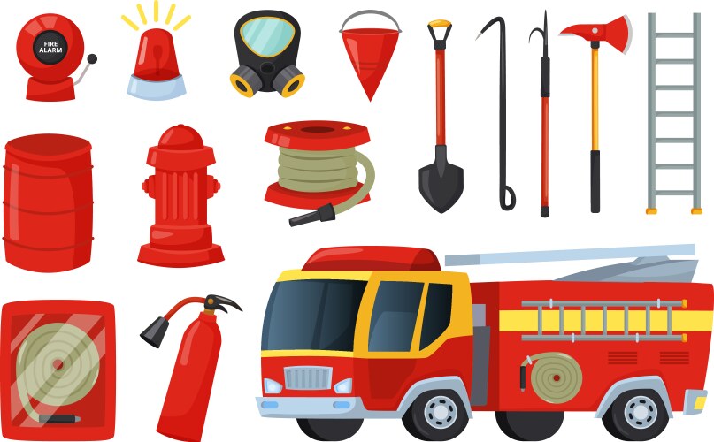 Cartoon fireman character in uniform firefighter Vector Image