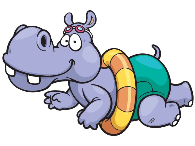 Hippopotamus cartoon character Royalty Free Vector Image