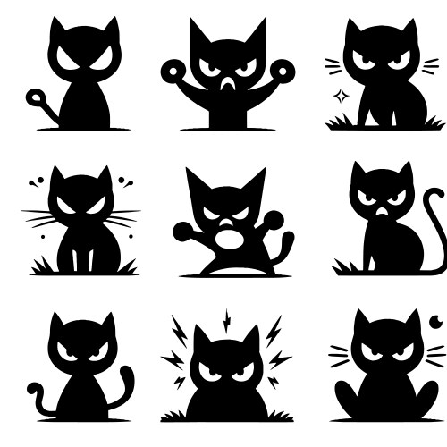 Black cat cartoon Vector Images & Graphics for Commercial Use | VectorStock