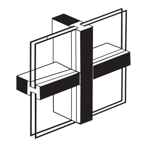 Cross section through a window pane pvc profile Vector Image