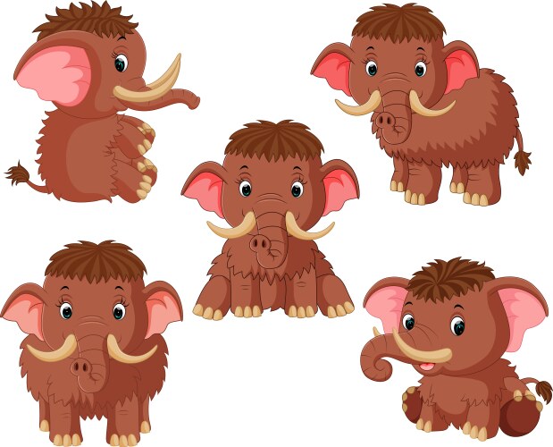 Cartoon mammoth Royalty Free Vector Image - VectorStock