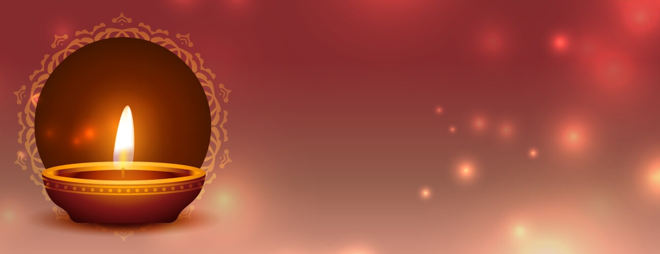 Hindu shubh deepavali festival banner with image Vector Image
