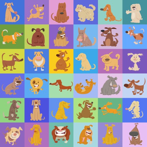 Pattern with cartoon dogs design Royalty Free Vector Image