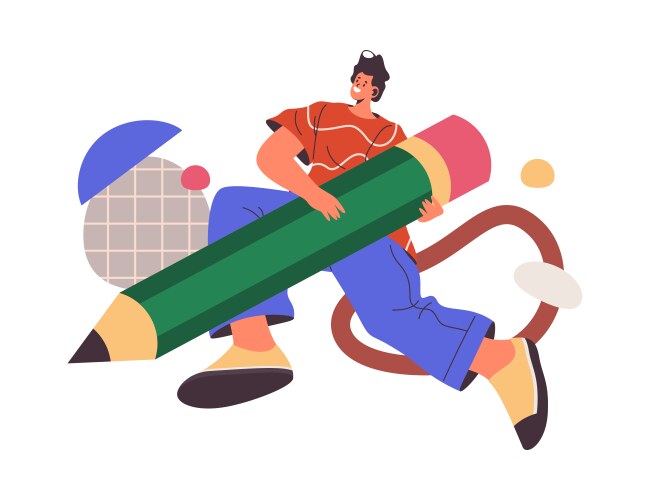 Writer and muse Royalty Free Vector Image - VectorStock