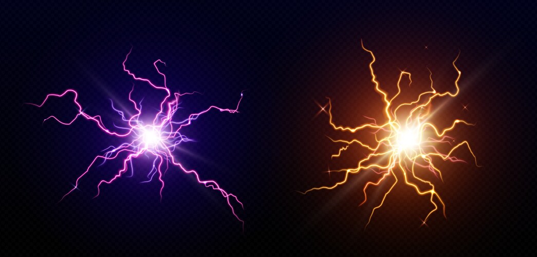 Magic power bolt and lightning energy ball Vector Image