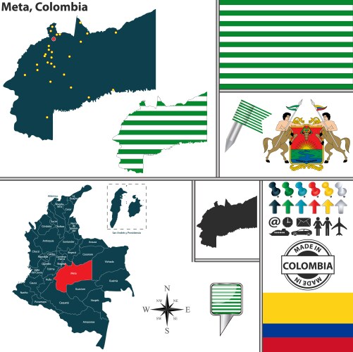 Colombia map Royalty Free Vector Image - VectorStock