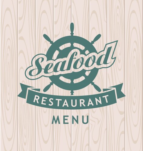 Seafood restaurant menu sign design with delicious