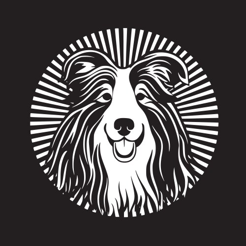 Shetland sheepdog - minimalist and flat logo Vector Image