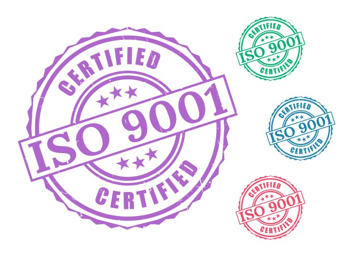 Professional quality management seals iso 9001 Vector Image