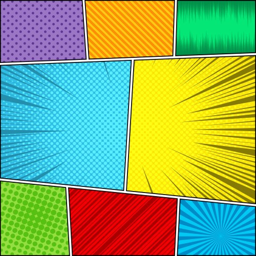 Cartoon comic backgrounds set comics book Vector Image