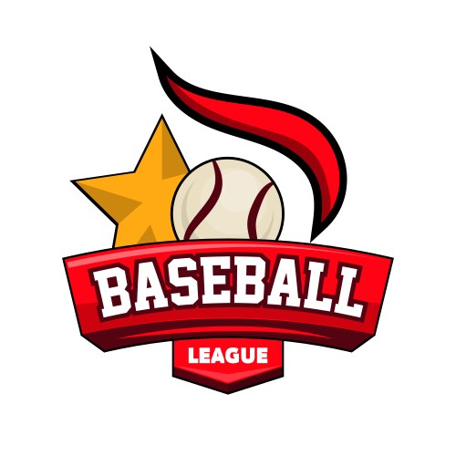 Varsity sport patch baseball college league badge Vector Image