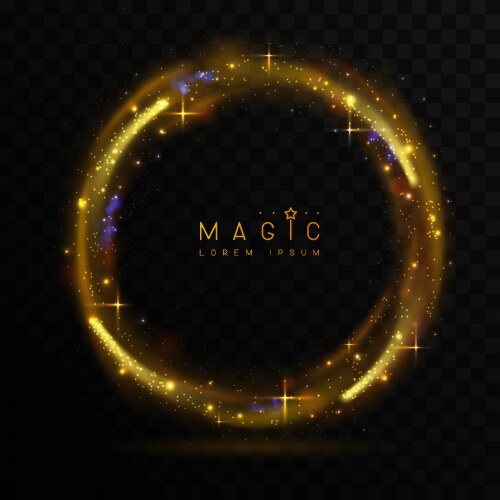 Magic sparkle circle and shining stardust golden Vector Image