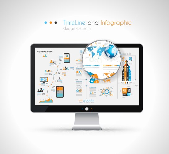 Modern infographic with a touch screen smartphone Vector Image