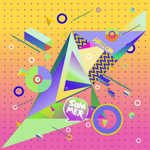 Hello summer triangle geometric poster design Vector Image