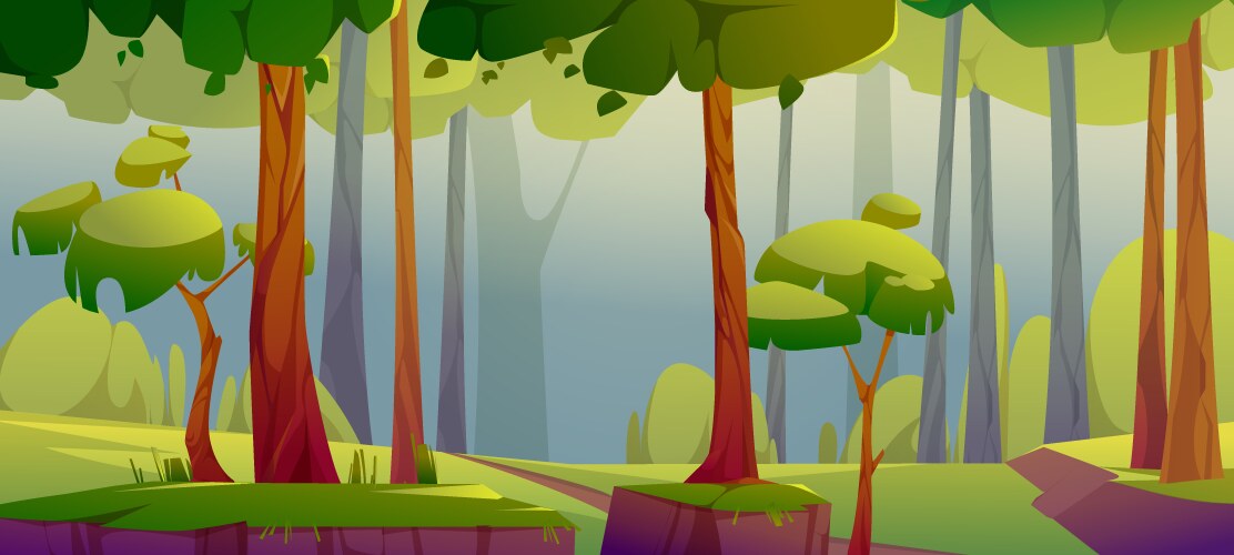 Cartoon nature landscape day time set backgrounds Vector Image