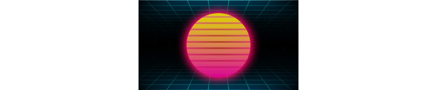 Retrowave style red glowing Royalty Free Vector Image
