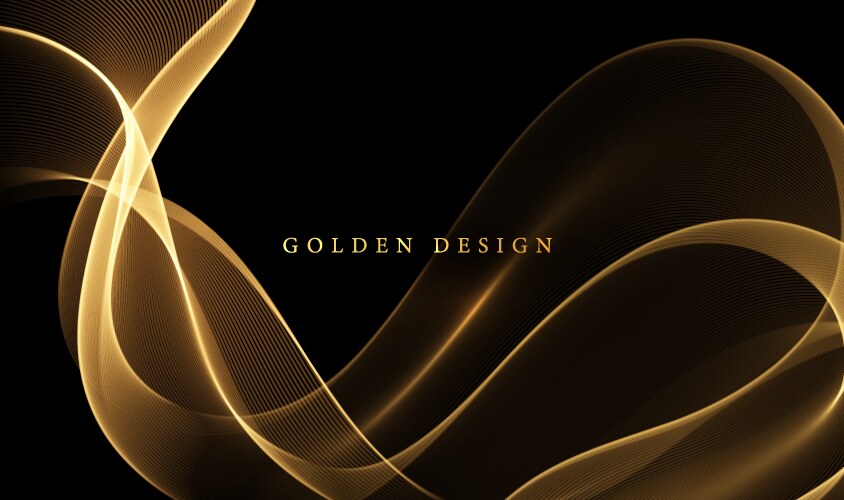 Abstract golden lines with glow effect Royalty Free Vector