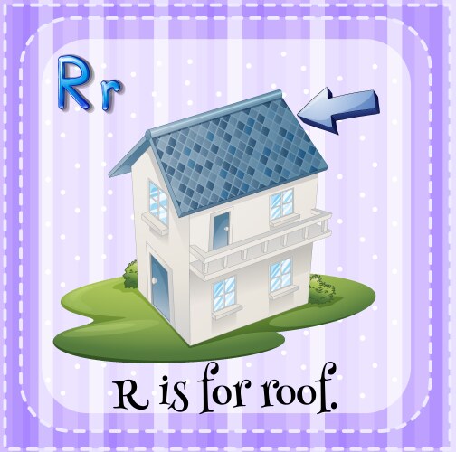 Flashcard letter r is for rainbow Royalty Free Vector Image