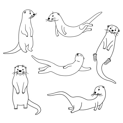 Otter Outline Vector Images (over 260)