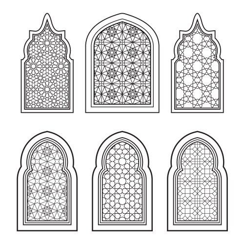 Islamic Window Patterns Royalty Free Vector Image