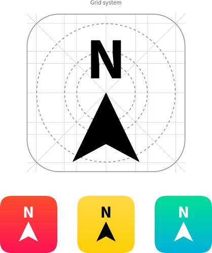North arrow icon n direction point symbol Vector Image