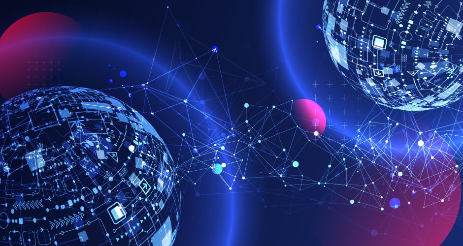 Abstract technology sphere background global Vector Image