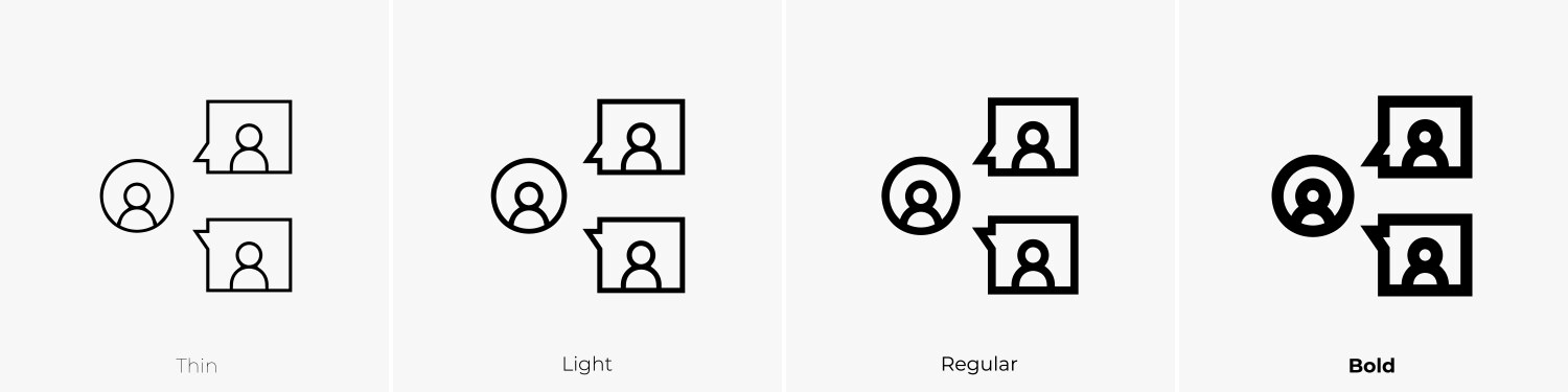 Chat box icon thin light regular and bold style Vector Image