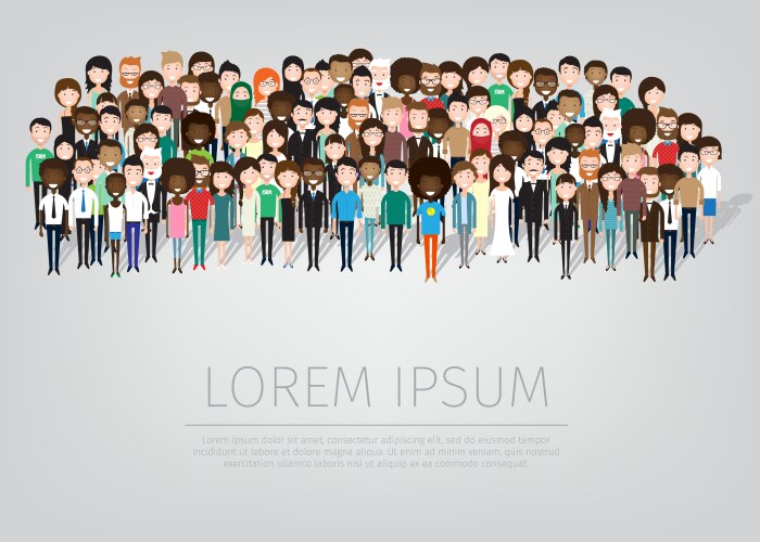 Large group of people Royalty Free Vector Image Large group of people Royalty Free Vector Image