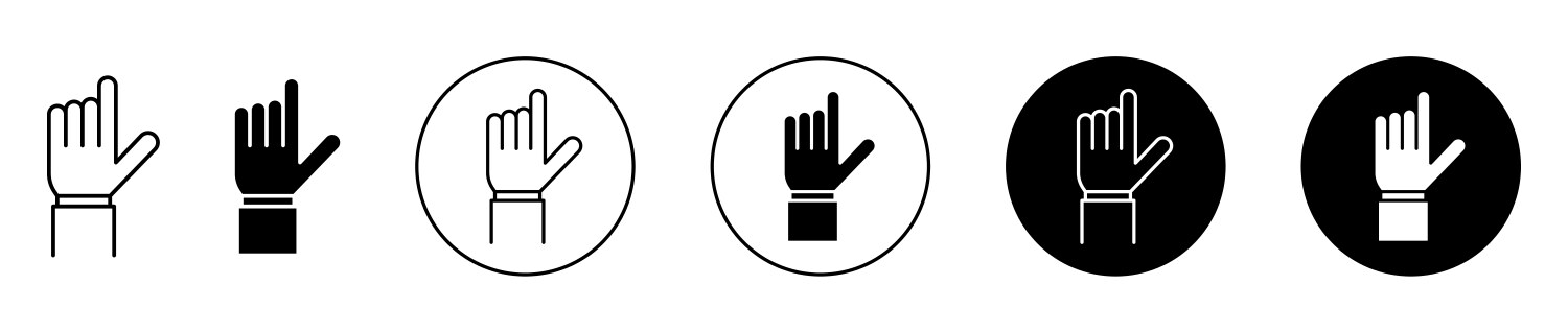 Pointing hand icon set on white background Vector Image