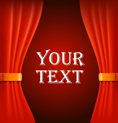 Red stage curtain with black border and glitter Vector Image