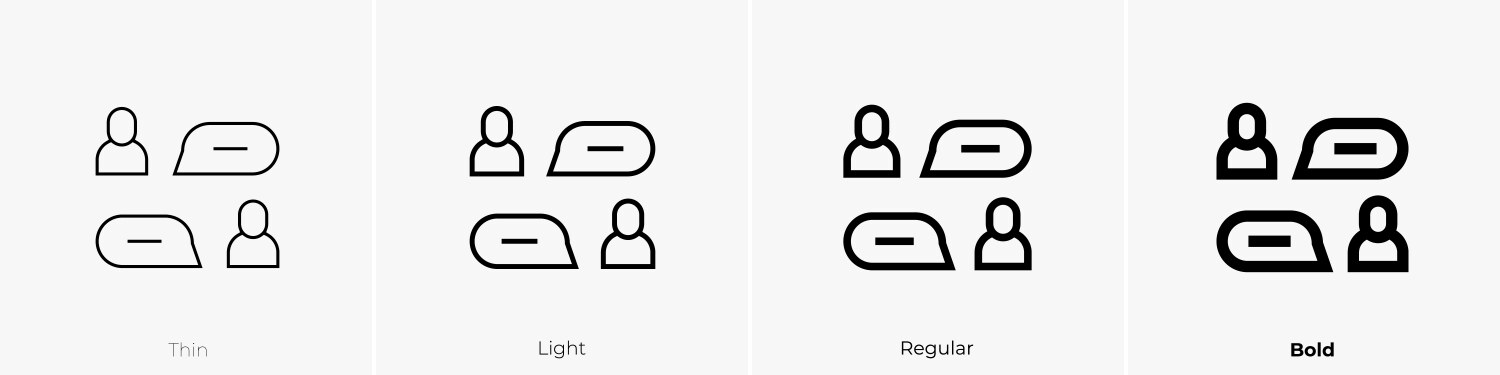 Chat history icon thin light regular and bold Vector Image