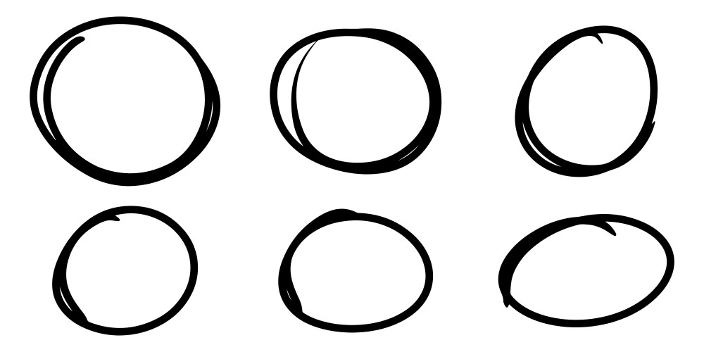 Hand drawn cartoon circle line Royalty Free Vector Image