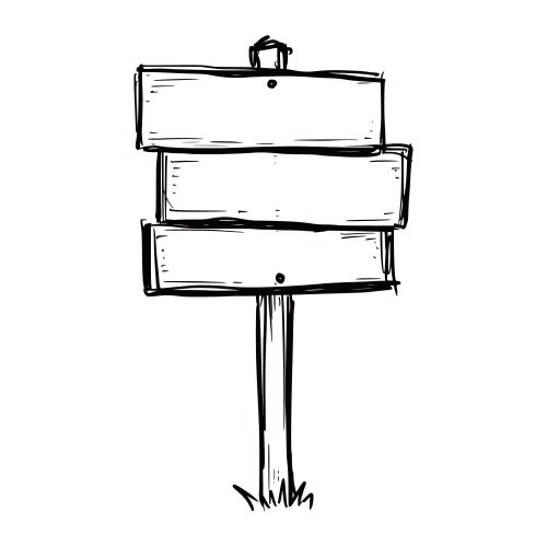 Road sign doodle hand drawn sketch style Vector Image