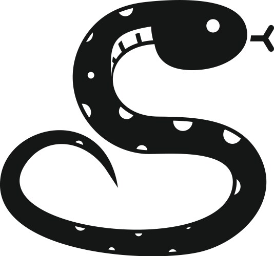 Striped snake slithering drawing simple line art Vector Image