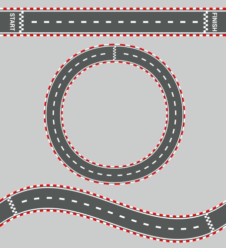 Race track with start and finish line top view Vector Image