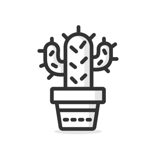 Cactus thin line icon Royalty Free Vector Image
