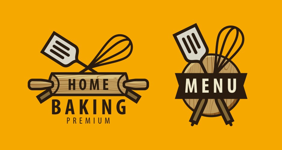 Delicious menu logo or label food restaurant Vector Image