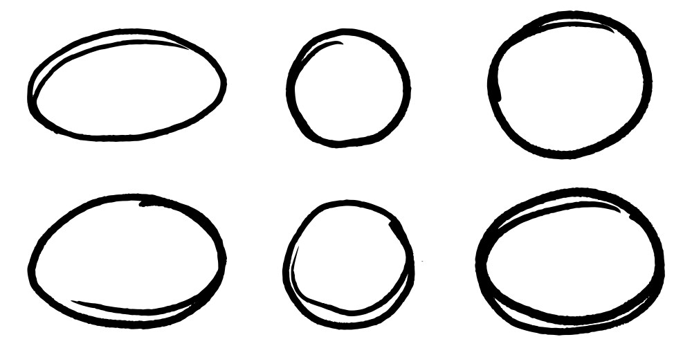 Hand drawn cartoon circle line Royalty Free Vector Image