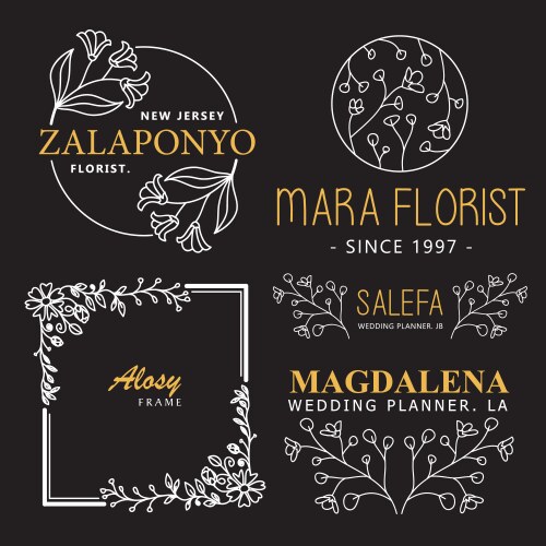 Hand drawn flower template best for your frame Vector Image