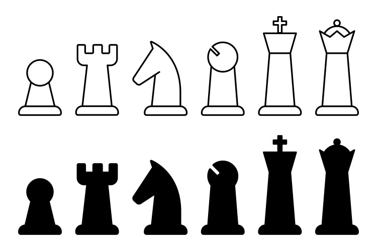 Chess pieces symbols Royalty Free Vector Image