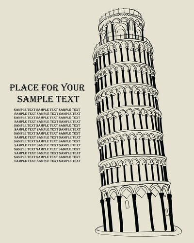 Famous italian landmark pisa tower coliseum Vector Image