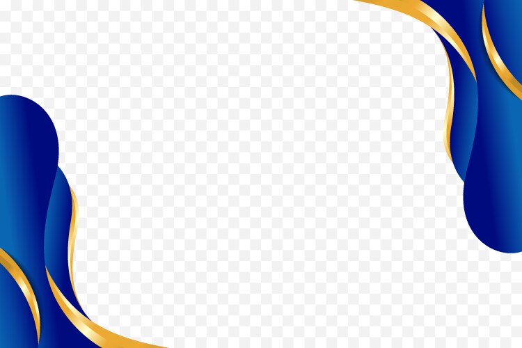 Blue and gold curve wavy border for footer header Vector Image