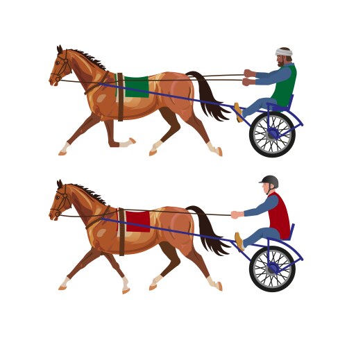 A farmer riding horse cart Royalty Free Vector Image
