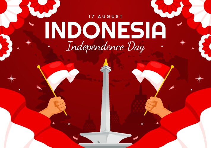 Indonesian independence day on 17th august Vector Image