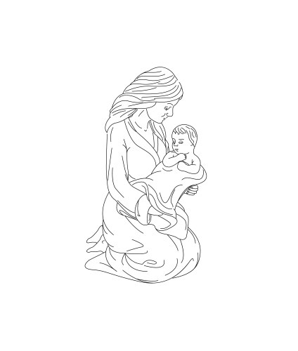 Holy family line drawing Vector Images & Graphics for Commercial Use ...
