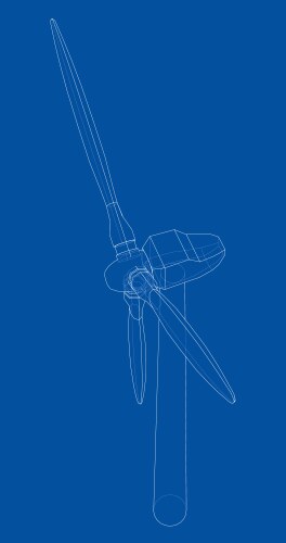 Wind turbine rendering of 3d Royalty Free Vector Image